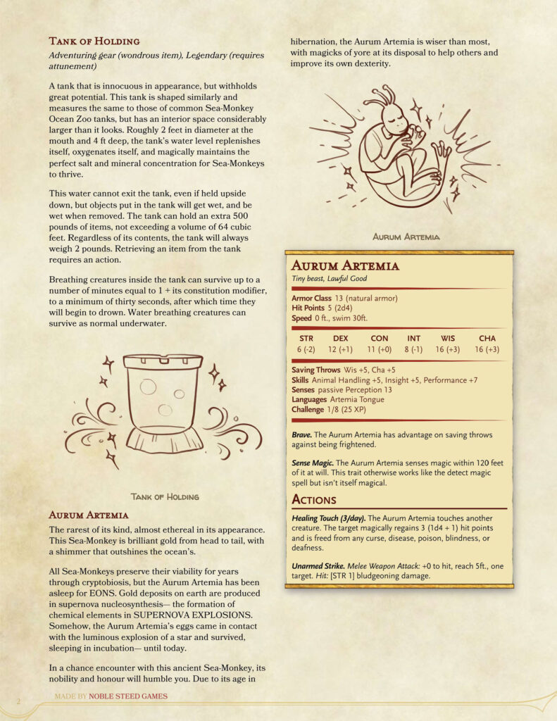 Sea-Monkeys® DND Homebrew | Dev Blog